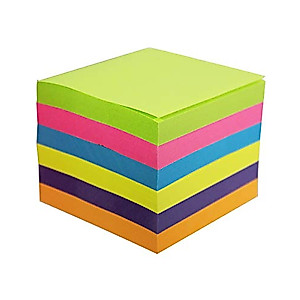 MQLH-TECH Pop Up Sticky Notes 3x3 Refills Easy Post Notes Self Stick Notes Bright Rainbow Colors Super Adhesive Pop-up Notes 6 Pads 100 Sheets/Pad Individual Package 600 Sheet Total