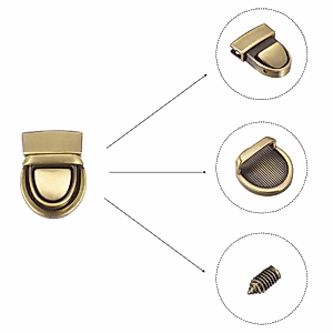 uxcell Turn Lock Clasp, 28mm x 22mm Zinc Alloy Purse Thumb Lock Bag Press Closure Buckle for DIY Handbag Wallet Crafts Making 4Pcs(Bronze Tone)