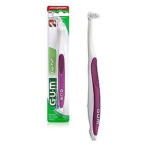 GUM - 10070942003084 End-Tuft Toothbrush for Hard-to-Reach Areas, Soft Bristles (Pack of 6)