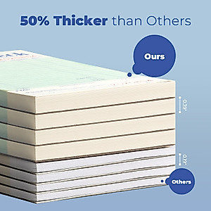 Server Note Pads [10 Books] - Guest Checks Notepad for Waiter Waitress Servers, Commercial Check Pads with Guest Receipt for Restaurants Food Order, 50 Sheets/Pad