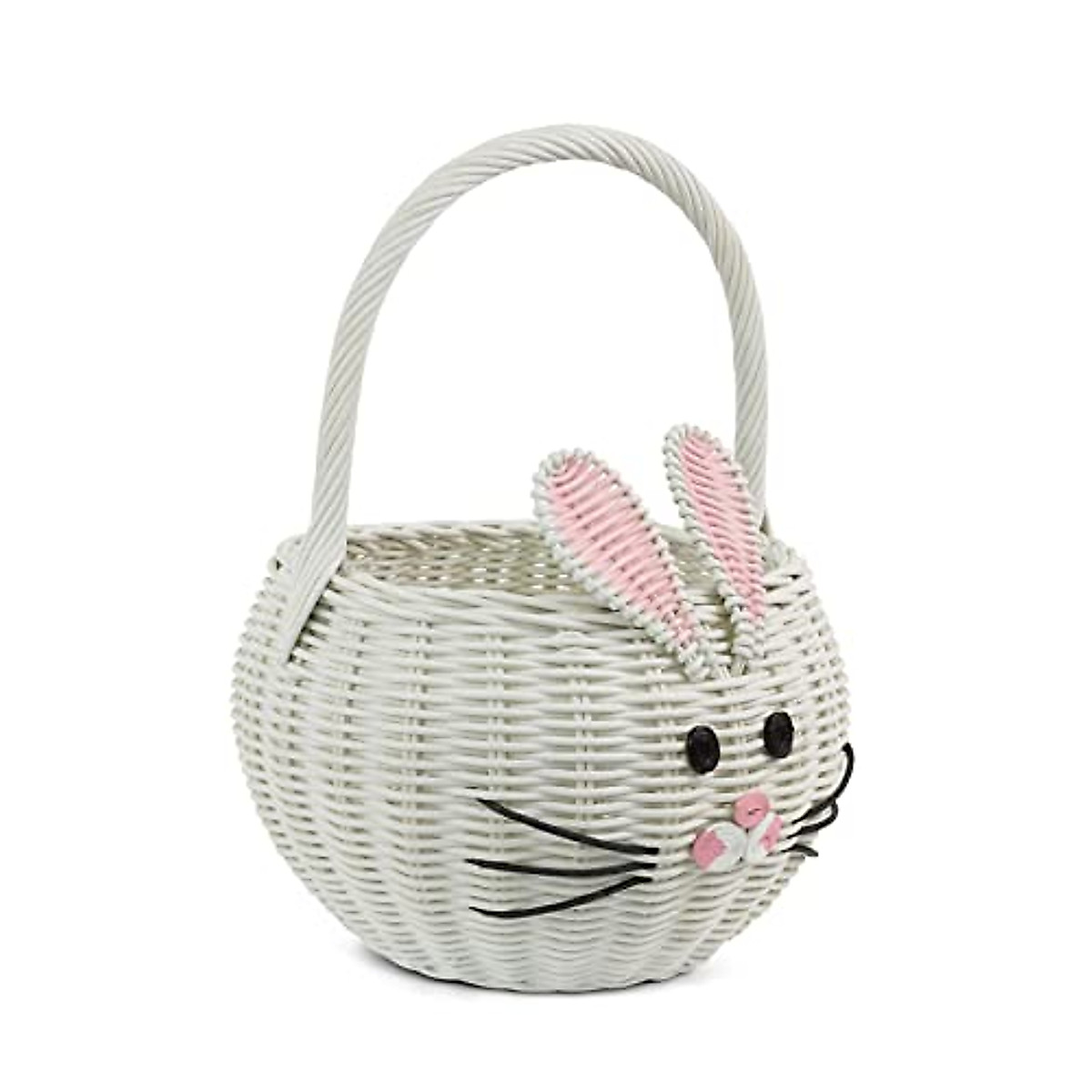 G6 COLLECTION Hand Woven Bunny Rattan Wedding Flower Girl Basket Decorative Bin Home Decor Organizer Cute Handmade Handcrafted Nursery Gift Animal Storage Decoration Easter Wicker Rabbit (Large)