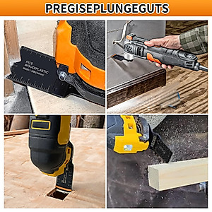 AMZWEI 50PCS Multi Tool Blade Kits, Professional Titanium Oscillating Tool Blades for Metal, Wood, Plastic, Curved Edge Oscillating Saw Blades Compatible with Dewalt Milwaukee Ryobi Rockwell Fein