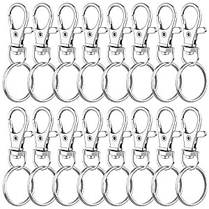 Keychain Rings for Crafts, Audab 50 Sets Assembled Key Chains Rings Keychain Hardware Key Rings for Key Chains, Crafts and Lanyards