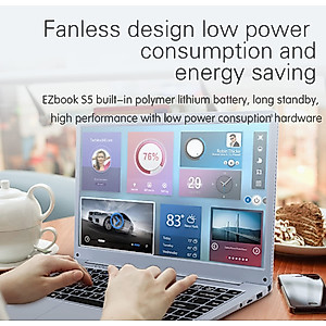 【MS 2019 Office/12GB 】 Jumper Laptop 14 Inch FHD Screen Notebook Celeron N4020（Quad core） Ultrabook 8GB RAM/256GB Dual Band WiFi Computer Lightweight and Portable (8G+256GB)