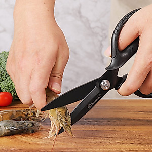 Sunnecko Kitchen Scissors All Purpose Heavy Duty Scissors Titanium Coated, Food Scissors Dishwasher Safe, Micro Serrated with Detachable Blades