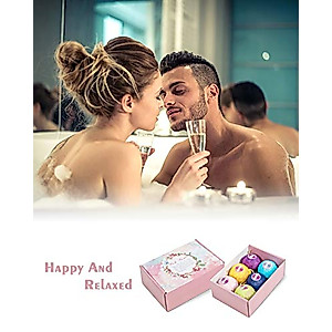 Bath Bombs for Women 6 Natural and Organic Bath Bombs with Essential Oils and Moisturizing Shea Butter, BathBombs for Relaxation and Stress Relief, Bath Bomb Gift Set for Women, Girls, Wife