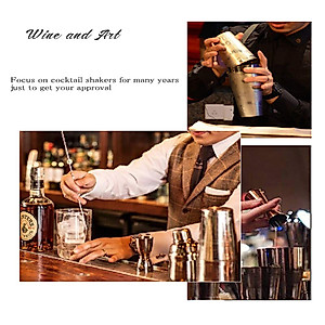 Boston Cocktail Shaker : 18oz Unweighted & 28oz Weighted Professional Bartender Kit, LUCKYGOOBO Premium Stainless Steel Martini Shaker,Bar Set.