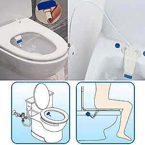 Toilet Bidet Attachment, Toilet Flushing Sanitary Device with Adjustable Spray Nozzle, Non-Electric Bidet Toilet Seat Attachment Bidet for Male and Female(White)