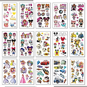 60 Sheets Temporary Tattoo fake tattoos Cute pattern stickers markers for Kids Toddlers Children Boys Girls