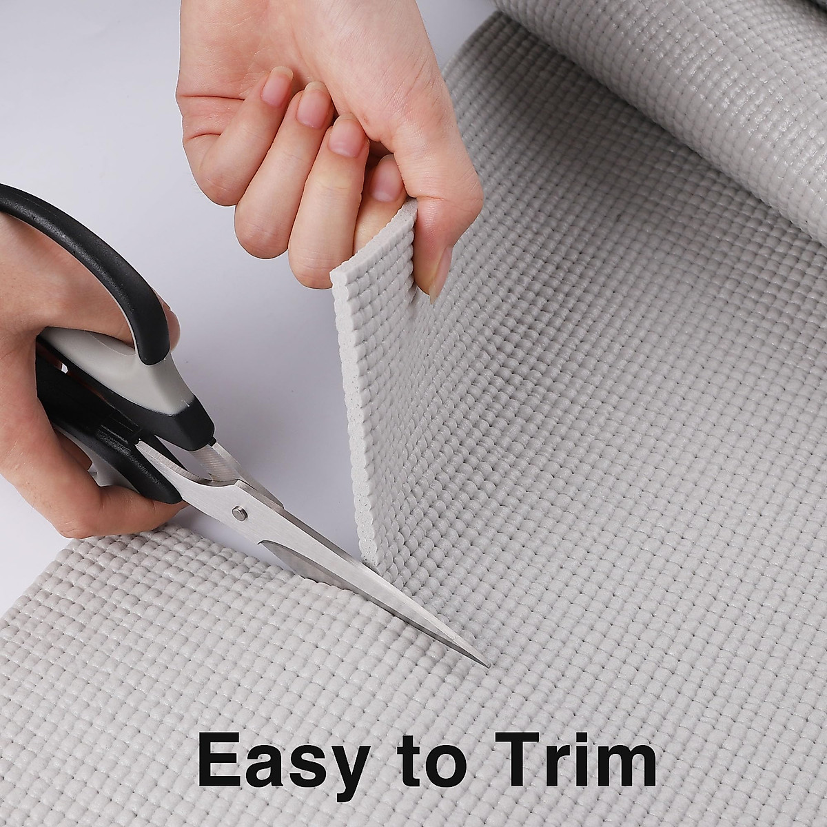 BUTJIJV Waterproof Shelf Liner for Under Sink, ( 5mm Thick, 24×82 Inch ), Slip-Resistant Kitchen Cabinet Protection Mats, Non-Adhesive PVC Foam Wire Shelf Liner, Grey Tool Drawer Liner