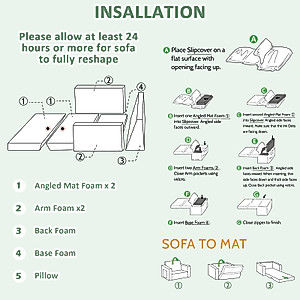 CARUILI Toddler Couch Chair, 2-in-1 Soft Kids Couch Bed Fold Out with Pillow, Convertible Kids Sofa to Lounger for Girls and Boys 1-3 Years, Assembling Toddler Chairs Comfy, Green