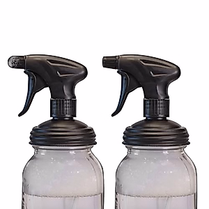 reCap Mason Jar Sprayer | Regular Mouth | Made in the USA | Leak-proof | Freezer-proof | Black - 2 Pack