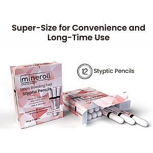 Styptic Pencils Shave Accessories (12 Pencils) Stops Bleeding Fast for Shaving Nicks, Razor Cuts for Men & Women - Sanitary and Great for Barbers or Personal (1)
