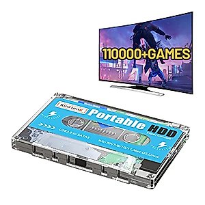 Kinhank 500G HDD Portable Game Drive Built-in 110,000+ Games, Batocera 33 Game System Compatible with 90+ Emulators,Plug and Play,USB3.0,Support for Windows/Laptop/PC/Mac