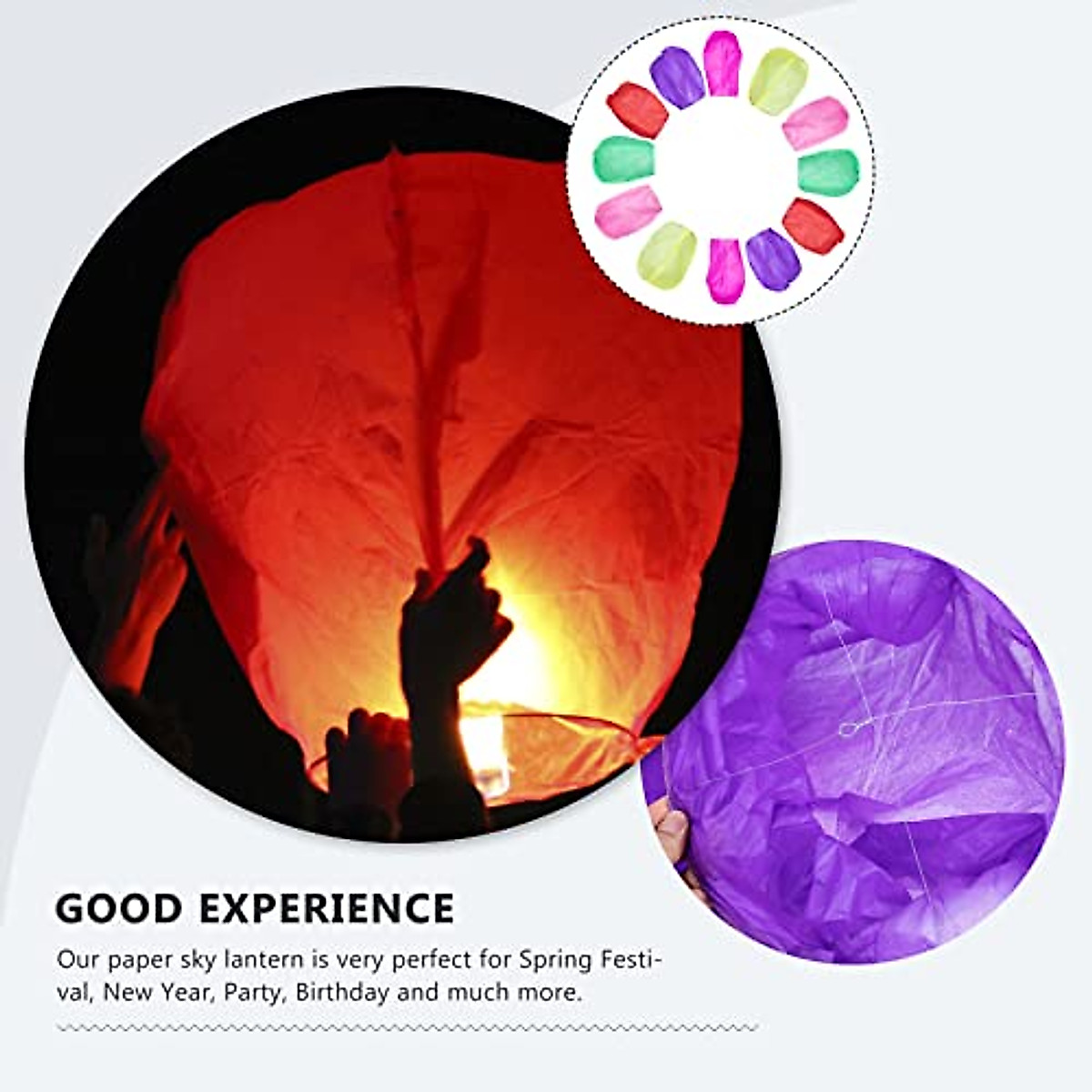 YARNOW 24pcs Floating Colored Memorial Blessing and to Multicolored Release Fashion Wedding Lanterns Lantern Traditional Party Celebration in Festival Garden Wishing Ornament New