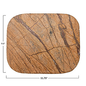 Creative Co-Op Distressed Marble Charcuterie, Brown Cheese/Cutting Board
