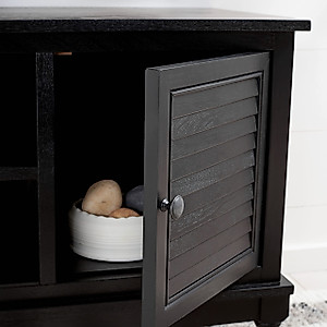 SAFAVIEH Home Collection Tate Black 2-Door 1-Shelf Entertainment Stand up to 55" Flatscreen TV Media Unit