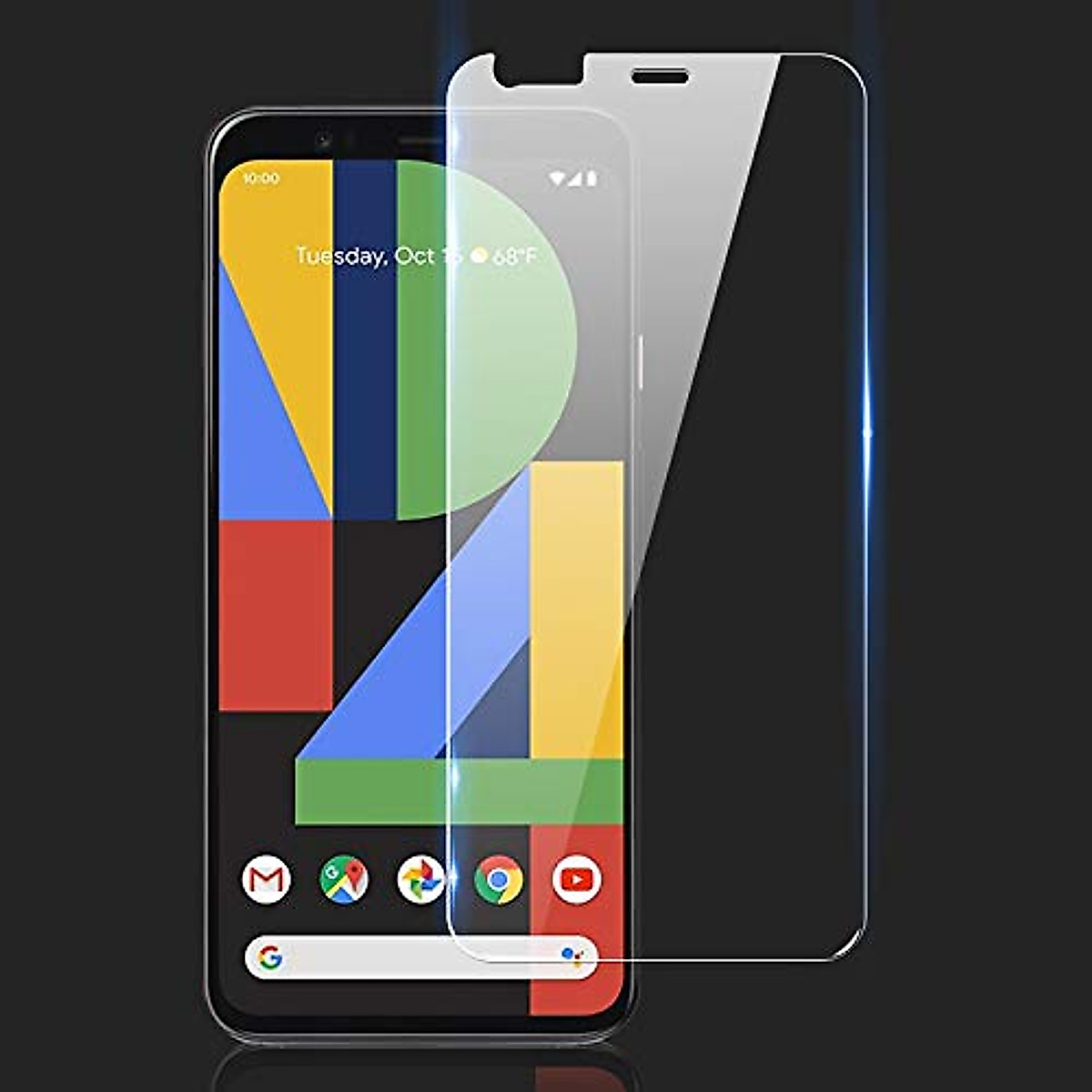 for Google Pixel 4 XL Screen Protector Tempered Glass, (2pcs) High Clear Thin Anti-stratch Screen Protector Protective Film for Pixel 4XL [Not Full Coverage]