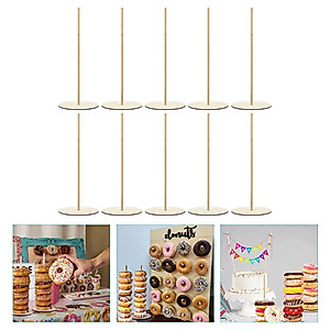 ULTECHNOVO 10pcs Donut Display Stand Kids Snacks Clear Stand Macaron Stand Snacks for Donut Holder Donut Board Display Shelves Doughnut Display Holder Wedding Shelf Baby Wooden