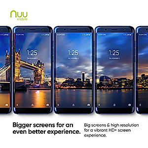 NUU Mobile G3 Unlocked Smartphone 64GB + 4GB RAM (Rear & Front Camera) HD+ Display Android 8 Cell Phone Sapphire Blue