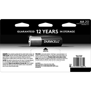 Duracell Coppertop AA Batteries with Power Boost Ingredients, 20 Count Pack Double A Battery with Long-lasting Power, Alkaline AA Battery for Household and Office Devices