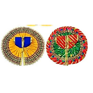 Brass Krishna Laddu Gopal Kanha Makhan Chor Statue Idol Murti Sculpture Ji Idol size no. 3 with Set of Mukut, Mala, Bansuri, Kangan, Hair and ear rings, 1 Dress Velvet(3 No.)