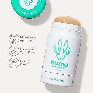 Hume Supernatural Roll On Aluminum Free Deodorant for Women & Men - Safe for Sensitive Skin - Probiotic and Plant-Based - Long-Lasting Moisture Absorbing - Clean and Effective - Desert Bloom - 2-Pack