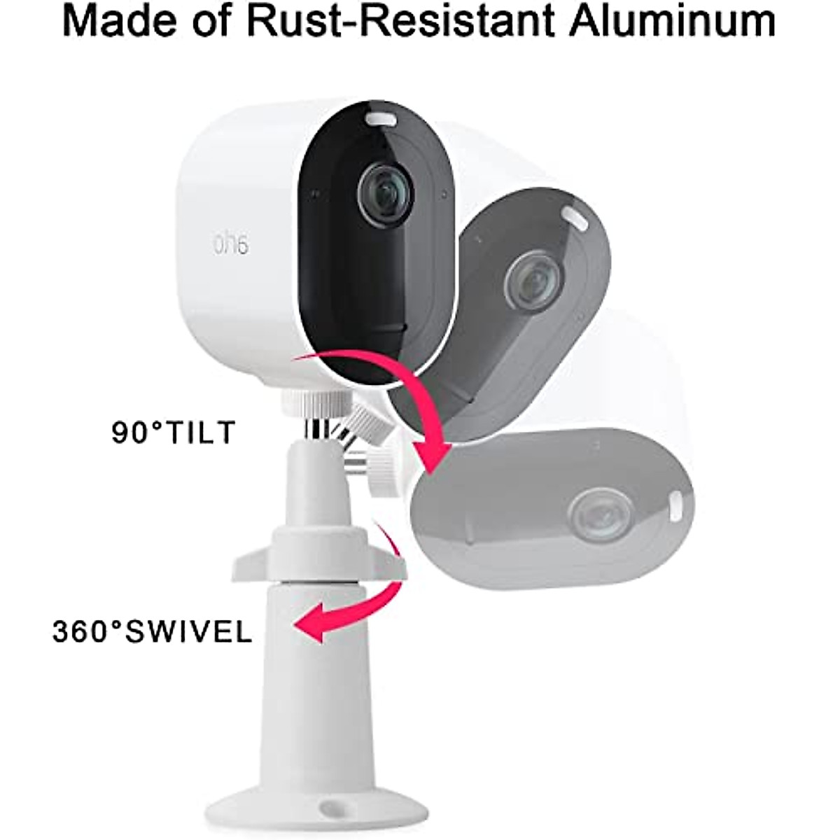 2pack Wall Mount Compatible with Ring Stick Up Cam & Ring Indoor Cam，Adjustable Mounting Bracket for Arlo, Arlo Pro 2 3, Arlo Ultra CCTV Camera and Compatible Camera with 1/4 Screw Head