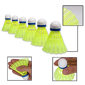 Shuttlecocks 6pcs Professional Badminton Ball Yellow Nylon Shuttlecocks Indoor Outdoor Sports Practice Training Badminton