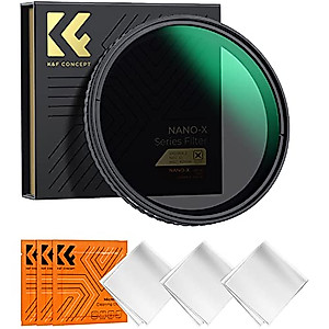 K&F Concept 82mm Variable ND Filter ND2-ND32 Camera Lens Filter (1-5 Stops) No X Cross HD Neutral Density Filter with 28 Multi-Layer Coatings Waterproof (Nano-X Series)