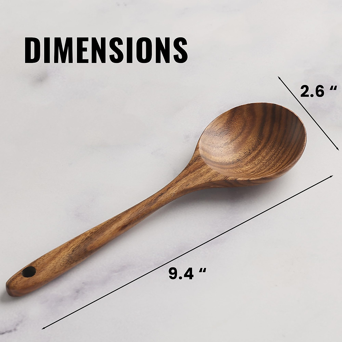 Zulay Kitchen Premium Teak Wooden Spoon For Cooking - Durable Handmade Wooden Cooking Utensil, Perfect Wooden Kitchen Utensil Set Addition, Smooth Finish Natural Teak Spoon, Non-Stick Wooden Spoon