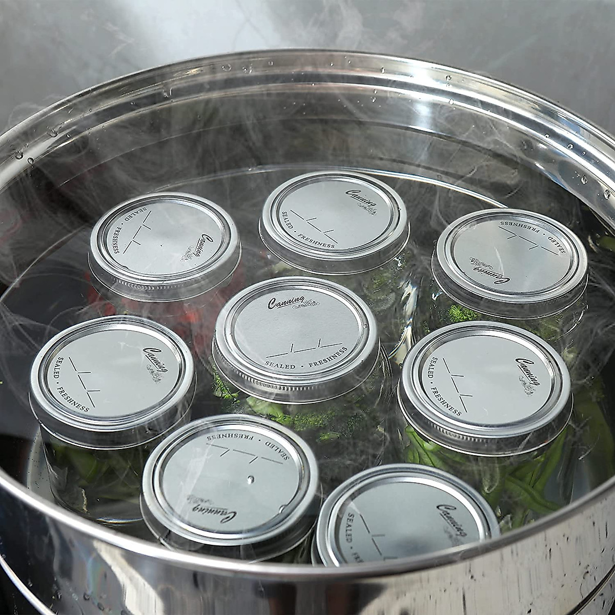120-Count, Wide Mouth Canning lids for Ball, Kerr Jars,Split-Type Jar Lids Leak Proof Food Grade Material,100% Fit & Airtight for Wide Mouth Jars