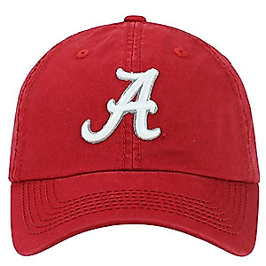 Top of the World Alabama Crimson Tide Men's Relaxed Fit Adjustable Hat Team Color Primary Icon, Adjustable