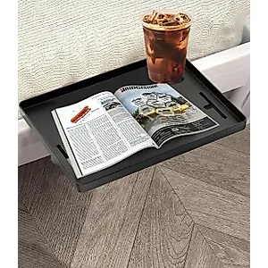 Bedside Shelf for Bed Shelf Organizer for Top Bunk Clip Nightstand with Storage for Phone Tablet Books and More for College Dorm Loft Bed Bedside Shelf Tray for Kids Or Adults Black Plastic Bed Tray