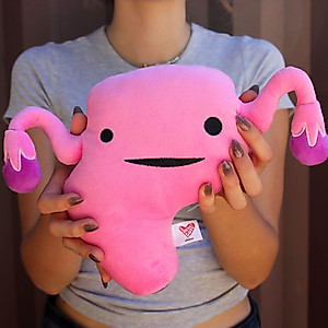 I Heart Guts Uterus Plush - Get a Womb - Soft & Cuddly Plush Uterus Pillow, Educational Stuffed Animals for Gynecology Residents, Obstetricians, Med Students, Endometriosis Gifts