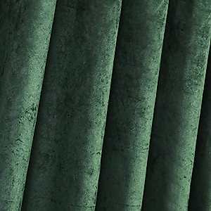 Roslynwood Velvet Curtains Emerald Green 108 inches - Luxury Home Decor Blackout Insulated Velvet Curtain Panels Extra Long Wall Backdrops for Living Room Sliding Glass Door, W52 x L108-inch, 2 Pieces