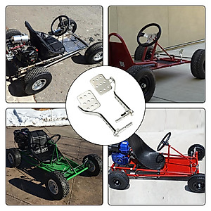 GREHUA Go Kart Pedals with Throttle Cable 71'' for 212cc 196cc 6.5hp Road Rocket Manco Kandi Carter Azusa Racing Go Kart Vintage Racing Drift Trike Heavy Duty Pedal Go Kart Parts - Silver