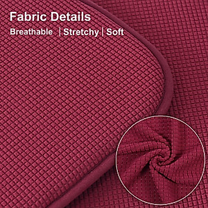 Shinnwa Dining Chair Cushions 2 Pack, Non Slip Indoor Chair Pads, U-Shaped Kitchen Seat Cushions, Set of 2, 15 x 16 Inches, Burgundy