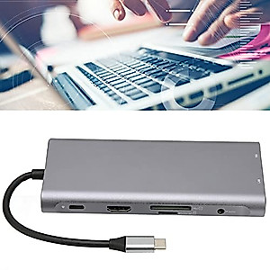 USB C Hub, 11 in 1 USB C to 4K HD HDMI, VGA, Ethernet, 100W PD, 2 USB 3.0, 2 USB 2.0, Audio, SD/TF Card Reader Multport Adapter for Macbook2019/2018/2017, Type C Devices, etc
