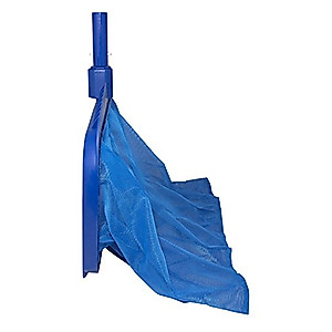 Poolmaster 28300 Big Sucker Swimming Pool Leaf Vacuum, Blue & Swimline Professional Heavy Duty Deep-Bag Pool Rake, Blue