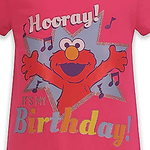 Sesame Street Elmo Girls’ Birthday T-Shirt for Infant and Toddler (18 Months)- Pink
