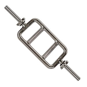 Sunny Health & Fitness 24 in Threaded Solid Chrome Tricep Bar with Ring Collars - STTB-24