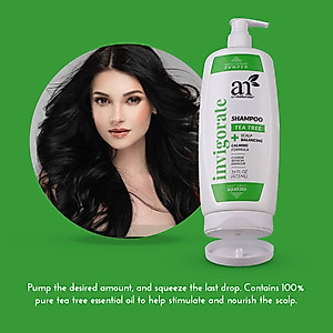 Artnaturals Tea Tree Shampoo - Patented Dual Dispensing Bottle -16 Fl Oz / 473ml - Get every last drop Sulfate Free – With 100% Pure Therapeutic Tea Tree Essential Oil for Itchy Scalp