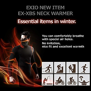 EXIO Winter Neck Warmer Gaiter/Balaclava (1Pack or 2Pack) - Windproof Face Mask for Ski, Snowboard