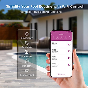 Suraielec WiFi Pool Timer, Outdoor Indoor Smart Switch, 40 AMP, 2HP, 120, 240, 277 VAC, Heavy Duty Pool Controller Light Timer Box for Pool Pump, Water Heater, Spa, Powerful Electrical Appliances