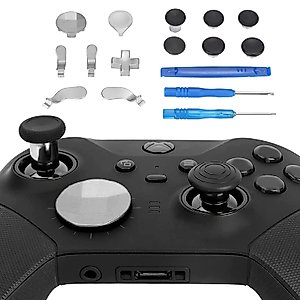 Game Repair Tools Kit for Xbox One Elite Series 2 Controller, Removable Design (6 Exchange Thumbsticks, 4 Paddles, 2 D Pads, 1 Tool), Controller Accessory Replacement Kit