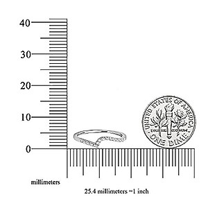 Dazzlingrock Collection 0.12 Carat (ctw) Round Diamond Women Stackable Wedding Contour Band, 14K White Gold, Size 7