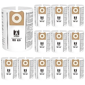 12 Pack 23743 VF3502 Vacuum Bags Compatible with Ridgid 12 to 16 Gallon Wet Dry Vacuums, High Efficiency Replacement Filter Bags for Model WD1950 WD1956 WD1850 WD1851 RV2400HF WD1450 WD1680 WD1270