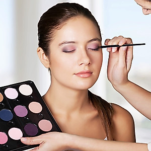 RMISODO 100 Pieces Angled Eyebrow Brushes, Flat Tapered Eyebrow Tint Brush, Soft Cosmetic Blending Brush, Portable Eyeshadow Concealer Brush, Professional Eye Makeup Brush for Women Girls, Black