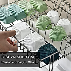 Silicone Cupcake Liners for Baking, 56Pcs Multicolor Reusable Non-Stick Silicone Lunch Box Dividers -3 Shapes Silicone Muffin Cups Bento Lunch Box Dividers - Non-Toxic, BPA Free, Dishwasher Safe